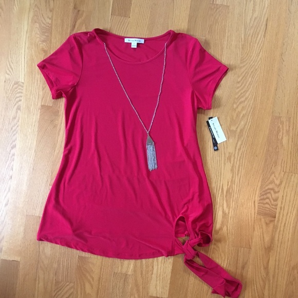 Studio Works | Tops | Nwt Studio Works Red Top With Triangle Necklace ...